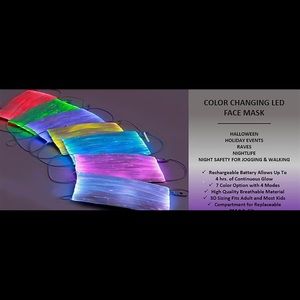 Accessories | Color Changing Led Face Mask Fits Adults Kids | Poshmark